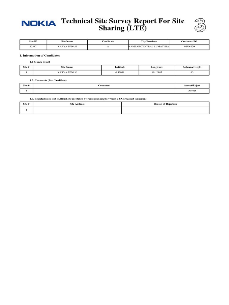 Technical Site Survey Report Summary | PDF | Surveying | Antenna (Radio)