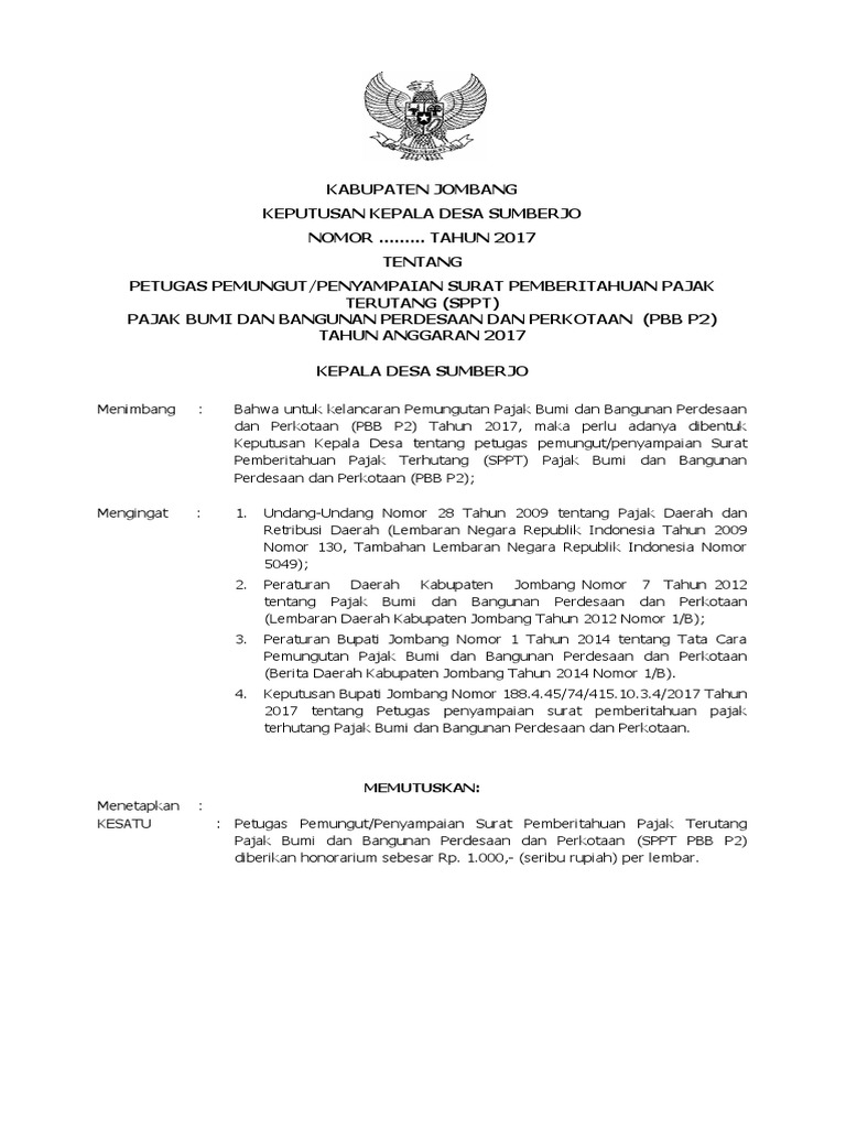 SK Petugas PBB Desa | PDF