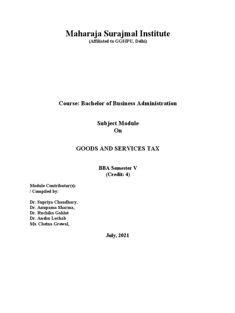 GST Notes Final | PDF | Taxes | Value Added Tax