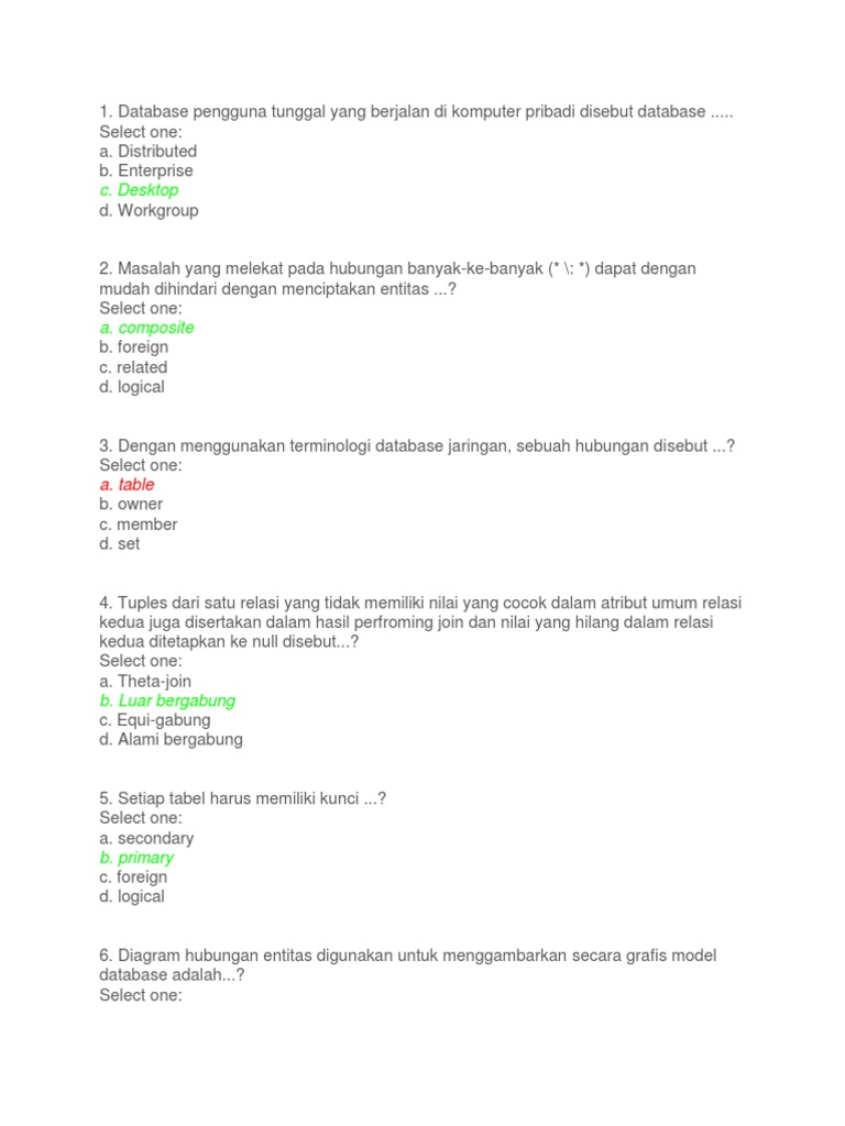 Contoh Soal Database | PDF