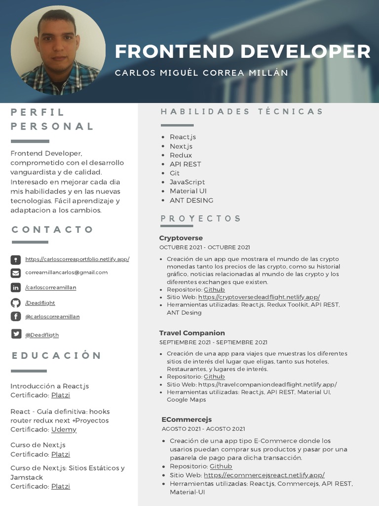 Carlos Correa CV | PDF | Gestión de tecnología de la información ...
