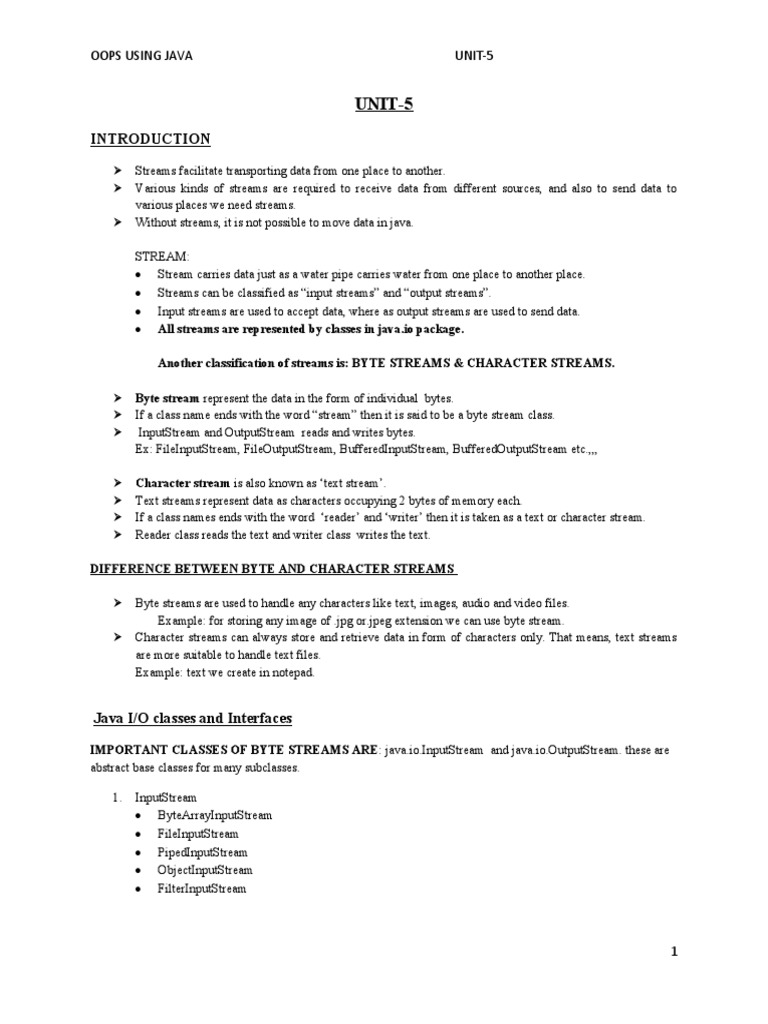 Unit 5 Oops Using Java Unit 5 Pdf Method Computer Programming Class Computer Programming 2986