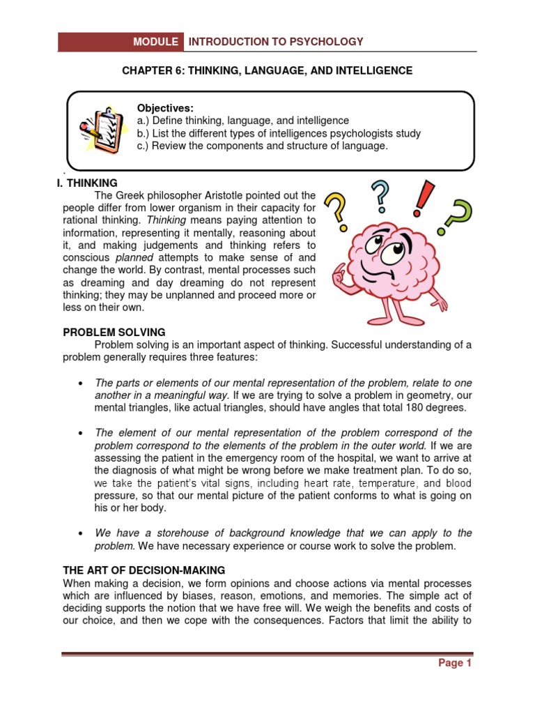 Chapter 6 Thinking, Language, and Intelligence | PDF | Intelligence ...