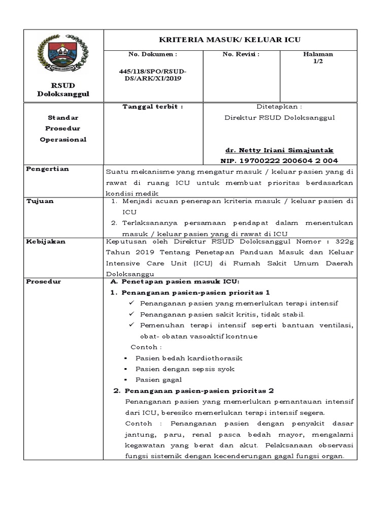 SPO Masuk Icu | PDF