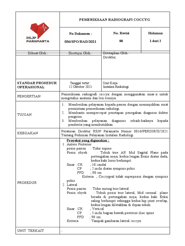 036 Pemeriksaan Radiografi Coccyg | PDF