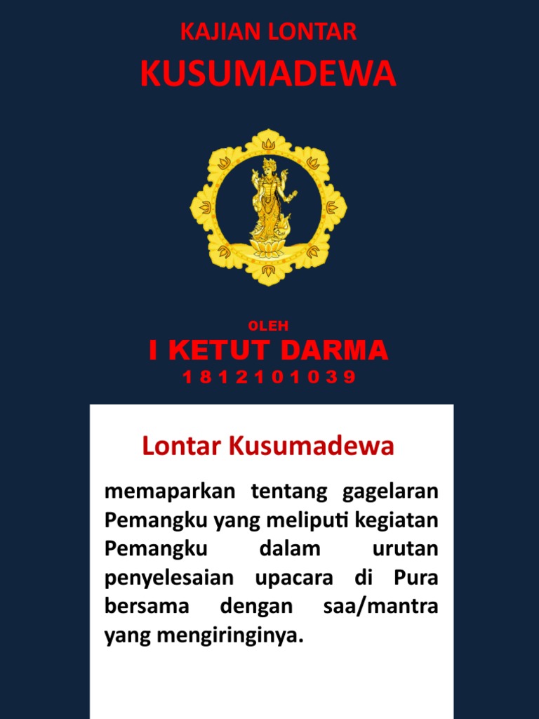 Lontar Kepemangkuan Kusuma Dewa | PDF | Agama & Spiritualitas