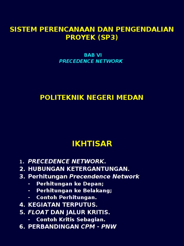 BAB VI - Precedence Network - RZT - 26 Agustus 2007 | PDF