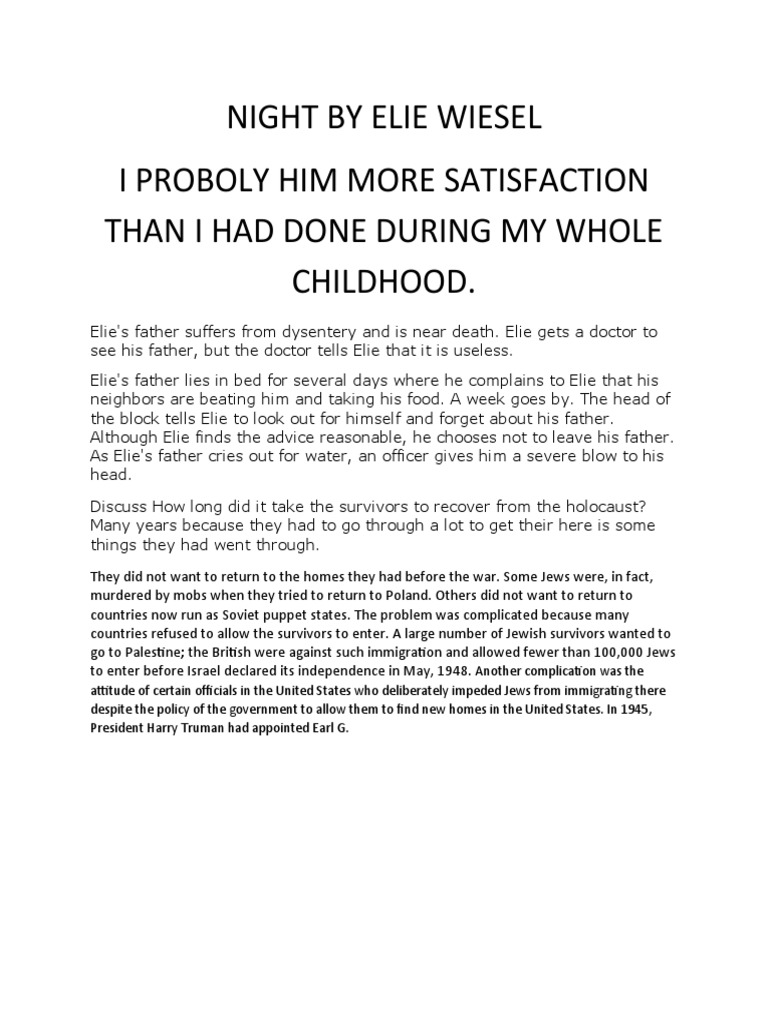 Night by Elie Wiesel | PDF