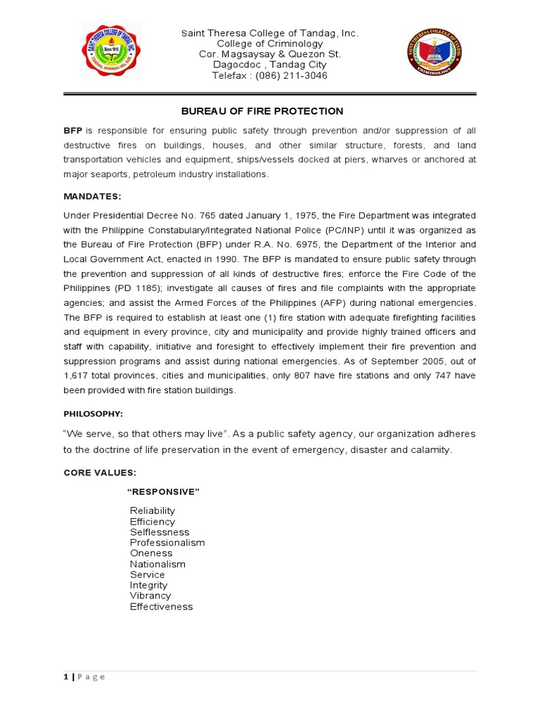 Bureau of Fire Protection Overview | PDF | Emergency Services | Public ...