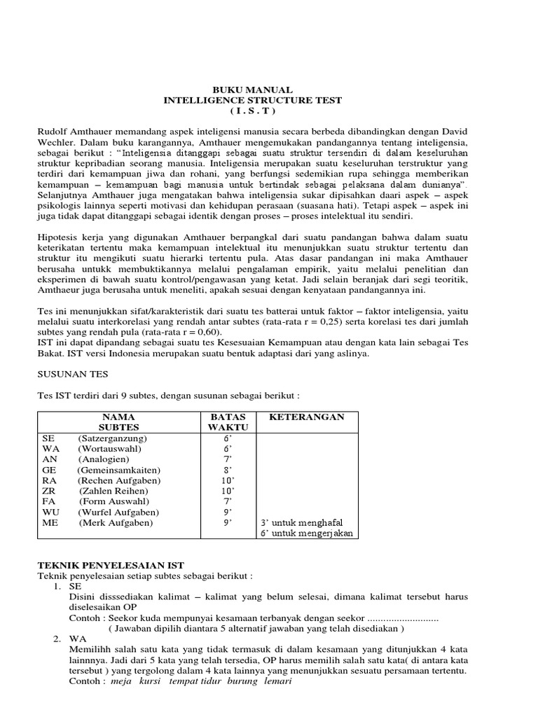 Buku Manual Ist | PDF