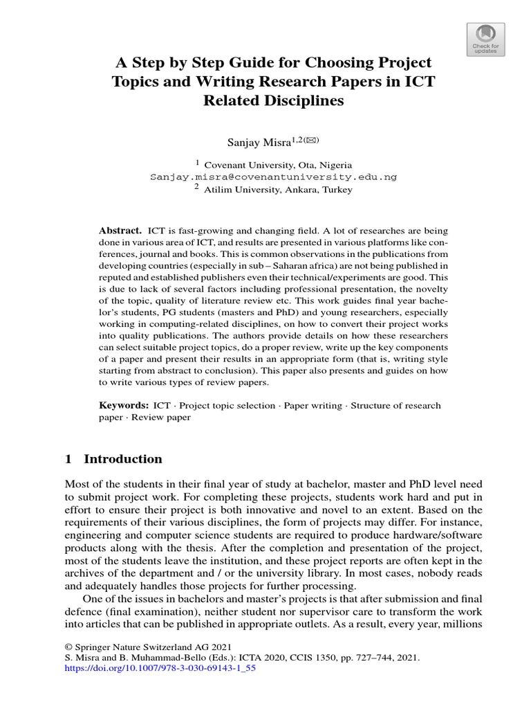 A Step by Step Guide For Choosing Project Topics and Writing Research ...