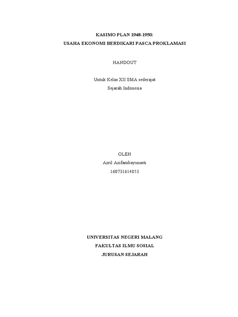 Kasimo Plan | PDF | Politik