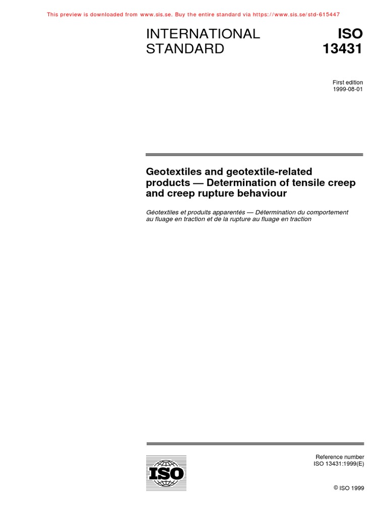 Iso 13431 en PDF | PDF | Ultimate Tensile Strength | International Organization For Standardization