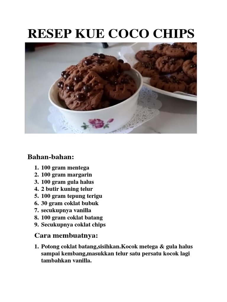 Resep Kue Coco Chip | PDF