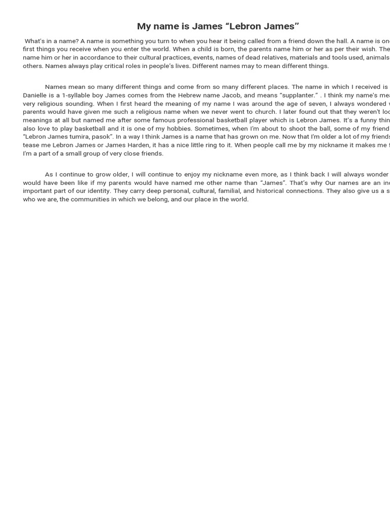 Origin and Meaning of "Lebron James" | PDF | Wellness