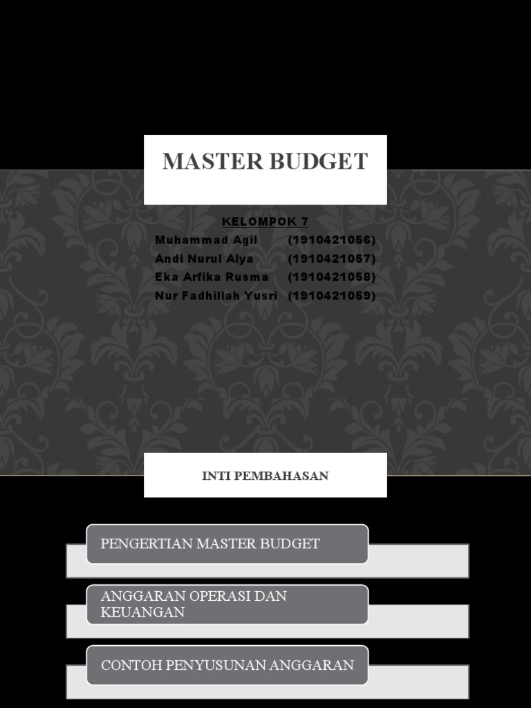 Master Budget dan Anggaran Operasional | PDF