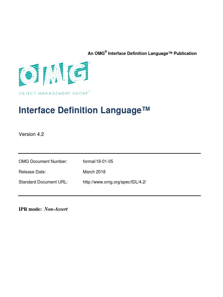 Interface Definition Language V42 Pdf Common Object Request