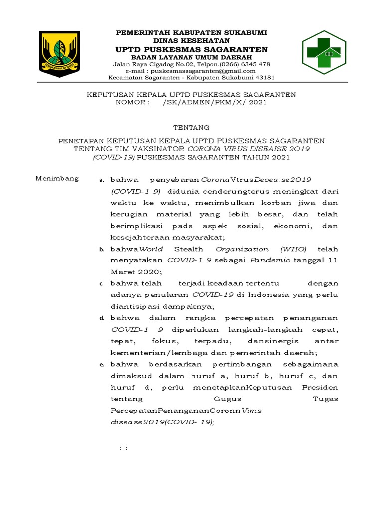 SK TIM Vaksinator | PDF