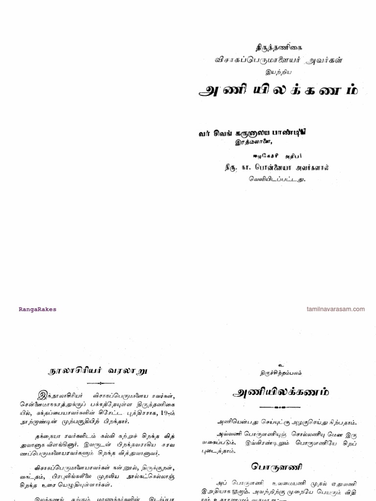 Ani Ilakkanam | PDF