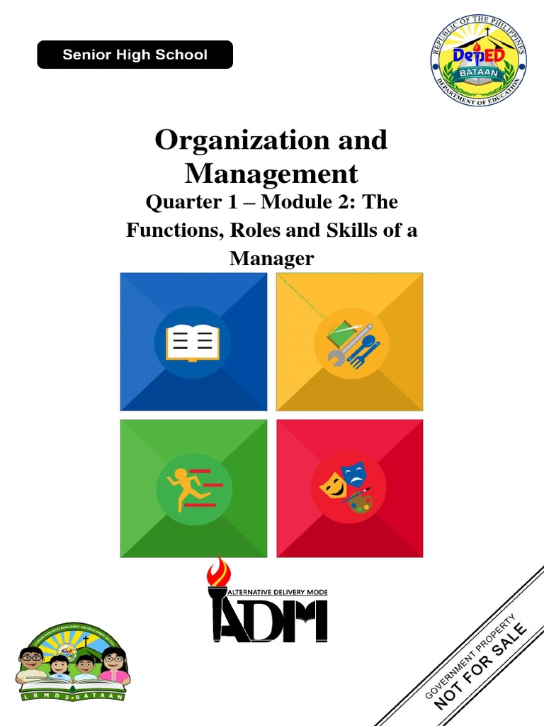 Organization and Management: Quarter 1 - Module 2: The Functions, Roles ...