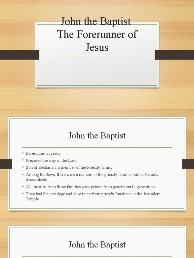 John The Baptist The Forerunner of Jesus | PDF