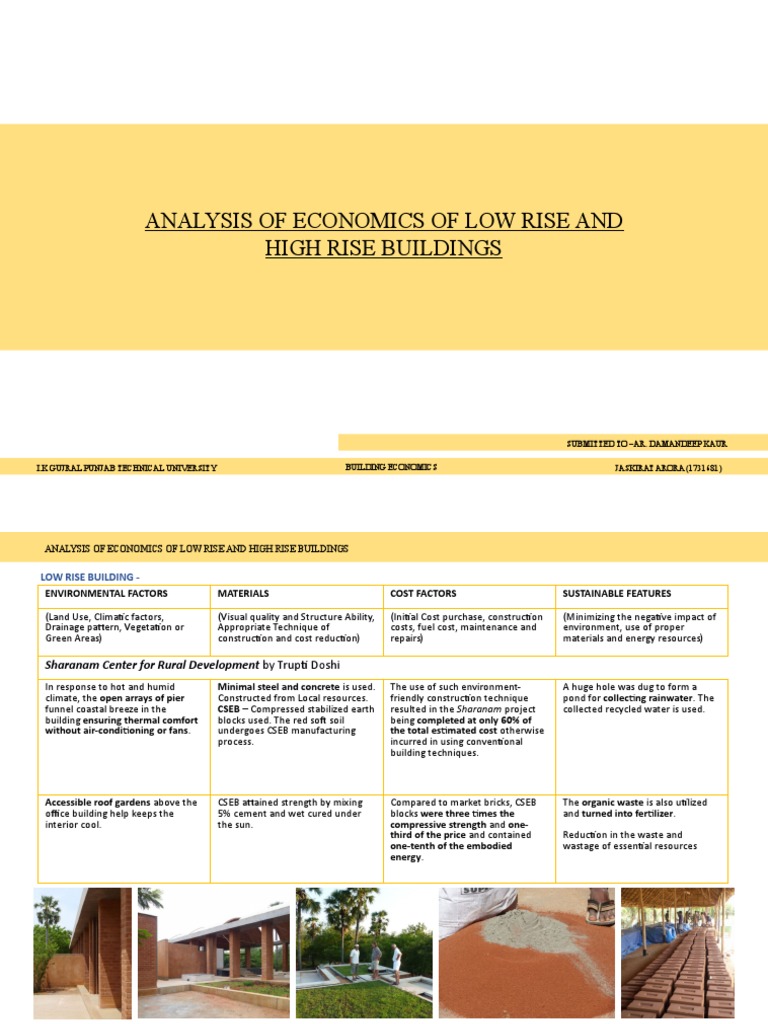 Comparative Economic Analysis of Low Rise High Rise Building | PDF ...