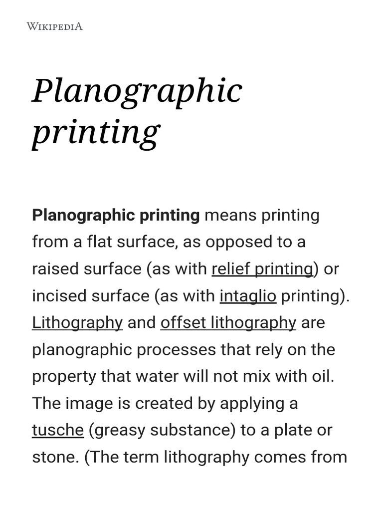 Planographic Printing Means Printing | PDF | Technology & Engineering