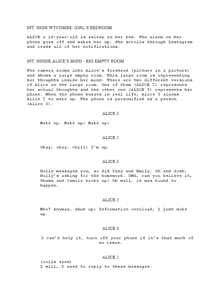 Mobile Addiction: A Skit Script | PDF