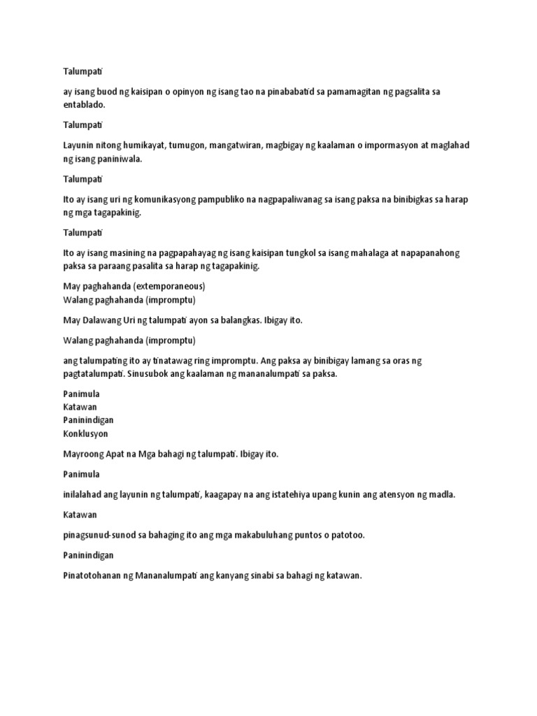 Talumpati | PDF