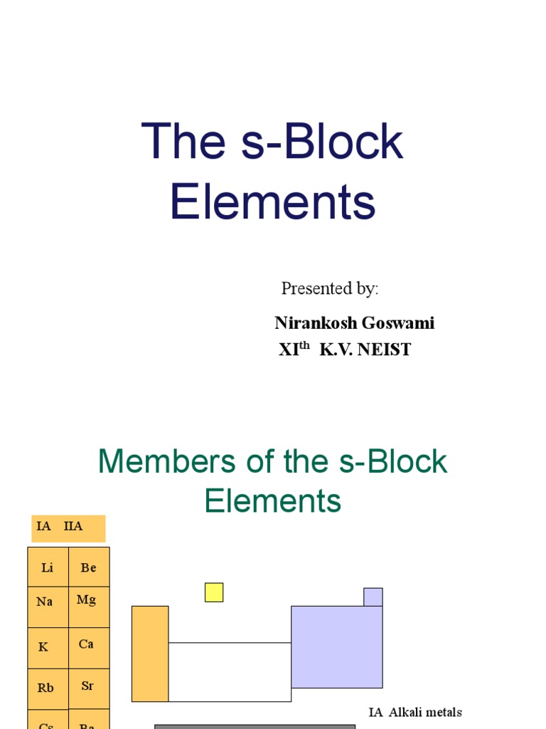 s-Block Elements Overview | PDF | Hydroxide | Oxide