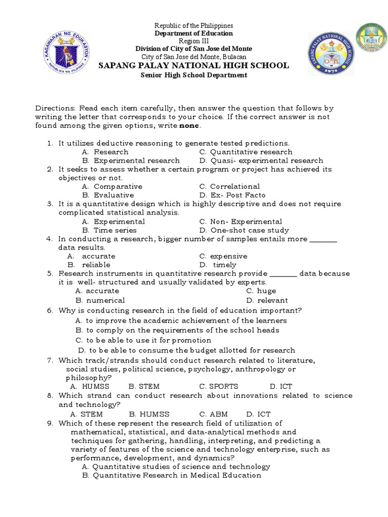 PR2 PREo | PDF | Quantitative Research | Statistics