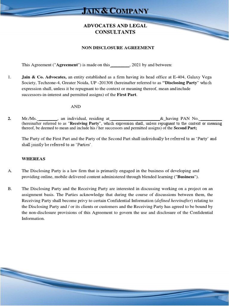 NDA Standard JCA | Descargar gratis PDF | Non Disclosure Agreement ... NDA Standard JCA | Descargar gratis PDF | Non Disclosure Agreement ...