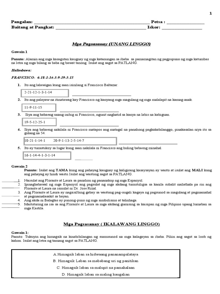 Worksheet 4TH Quarter | PDF