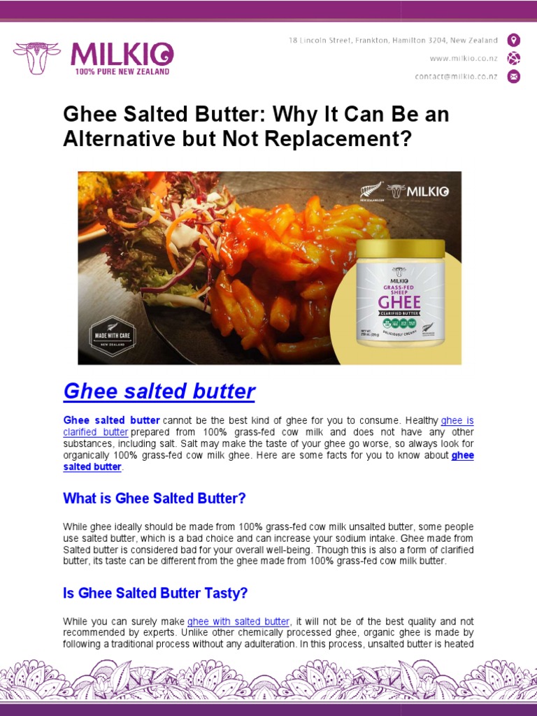 Ghee Salted Butter | PDF | Butter | Salt
