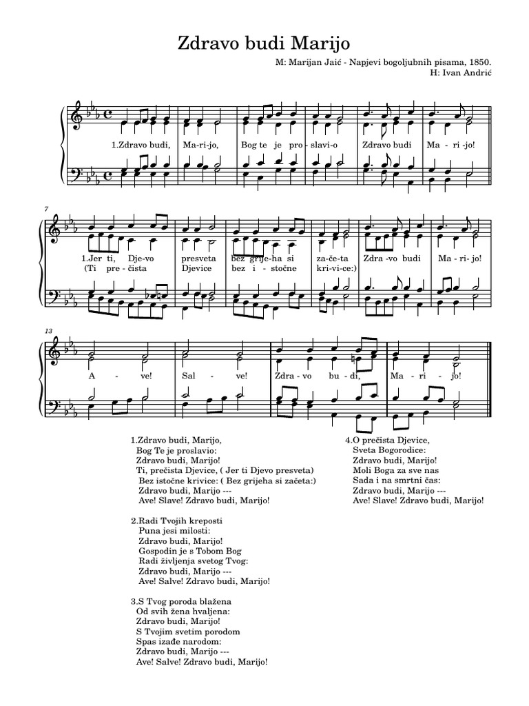 Zdravo - Budi - Marijo, Bog Te Je Proslavio | PDF