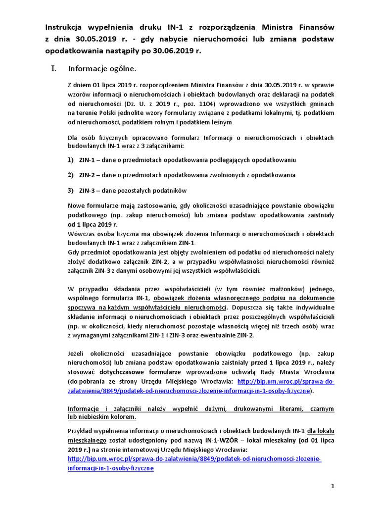 WPO Instrukcja In-1 Zin-1 Zin-2 Zin-3 | PDF