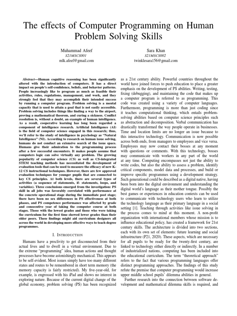 TPL - Survey Paper | PDF | Computer Programming | Thought