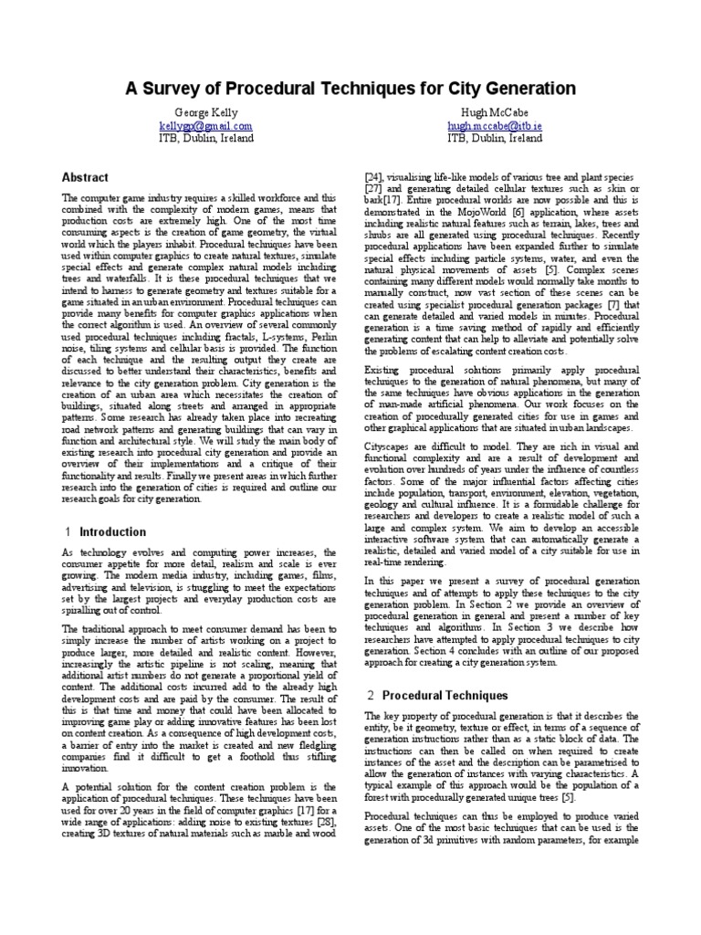 A Survey of Procedural Techniques For City Generation | PDF | Fractal ...