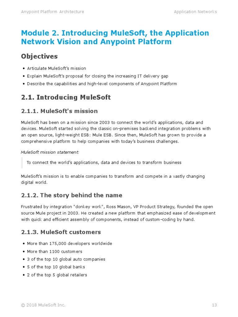 APAAppNet - Studentmanual - 25jan2019 - Module 2. Introducing MuleSoft ...