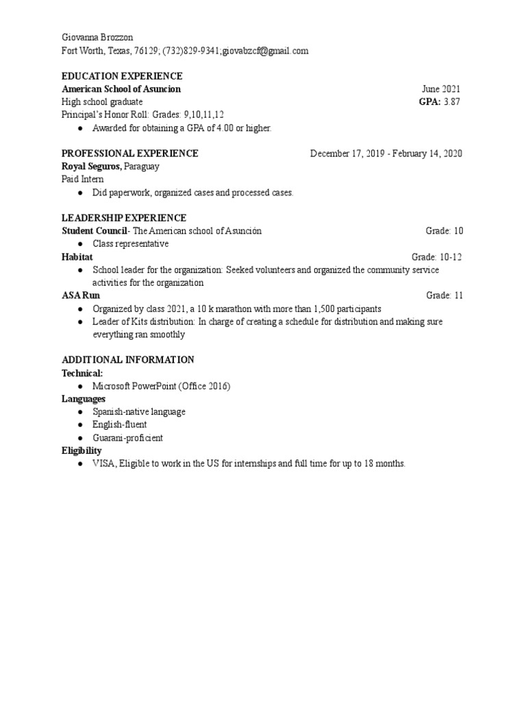 Resume For Portfolio | PDF