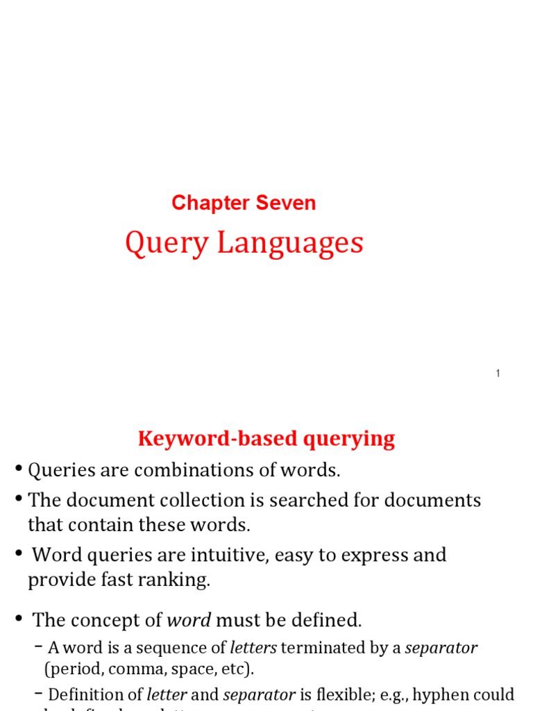 Query Languages: Chapter Seven | PDF | Information Retrieval | Search Engine Indexing