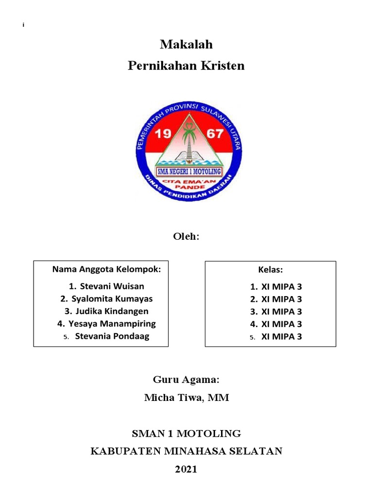 Makalah Agama - Pernikahan Kristen | PDF
