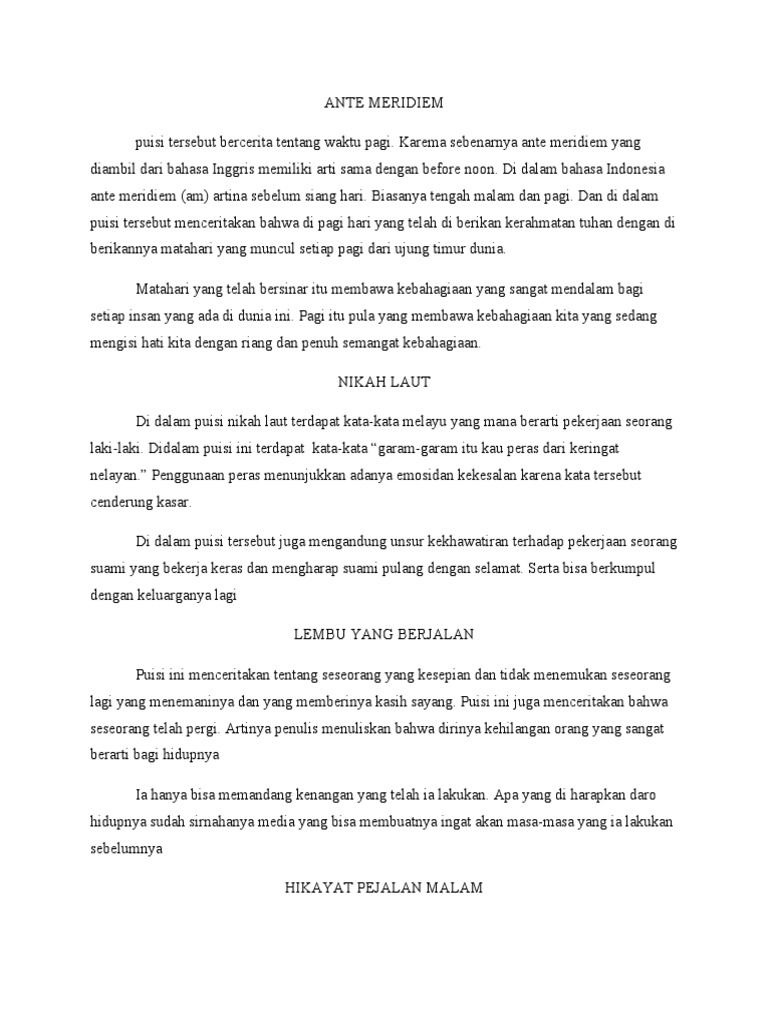Ante Meridiem | PDF | Seni | Puisi