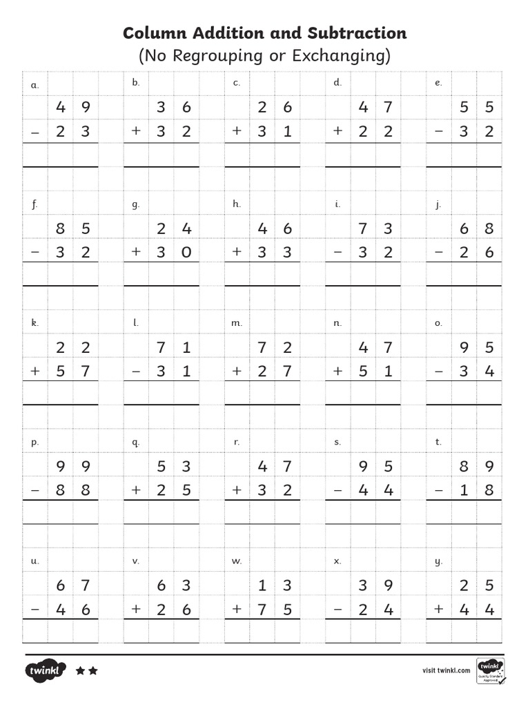 Addition and Subtraction Activity Sheet Activity Sheet - Ver - 2 | PDF