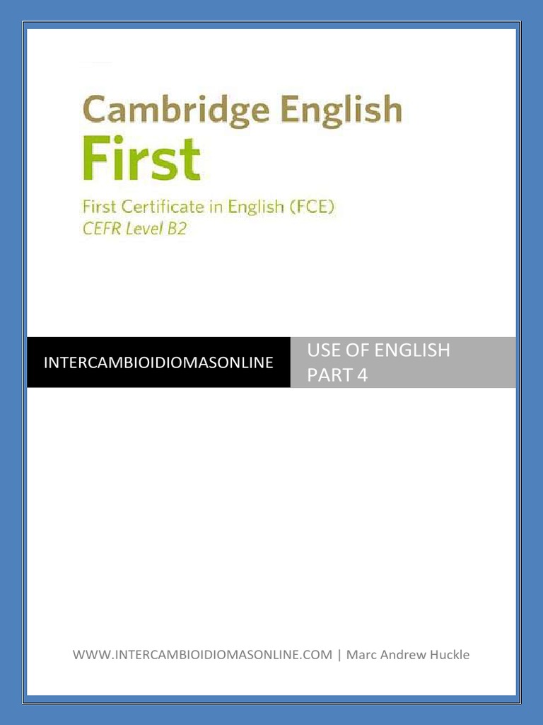 b2 Use of English Part 4 1 | PDF | Verb | Grammatical Tense