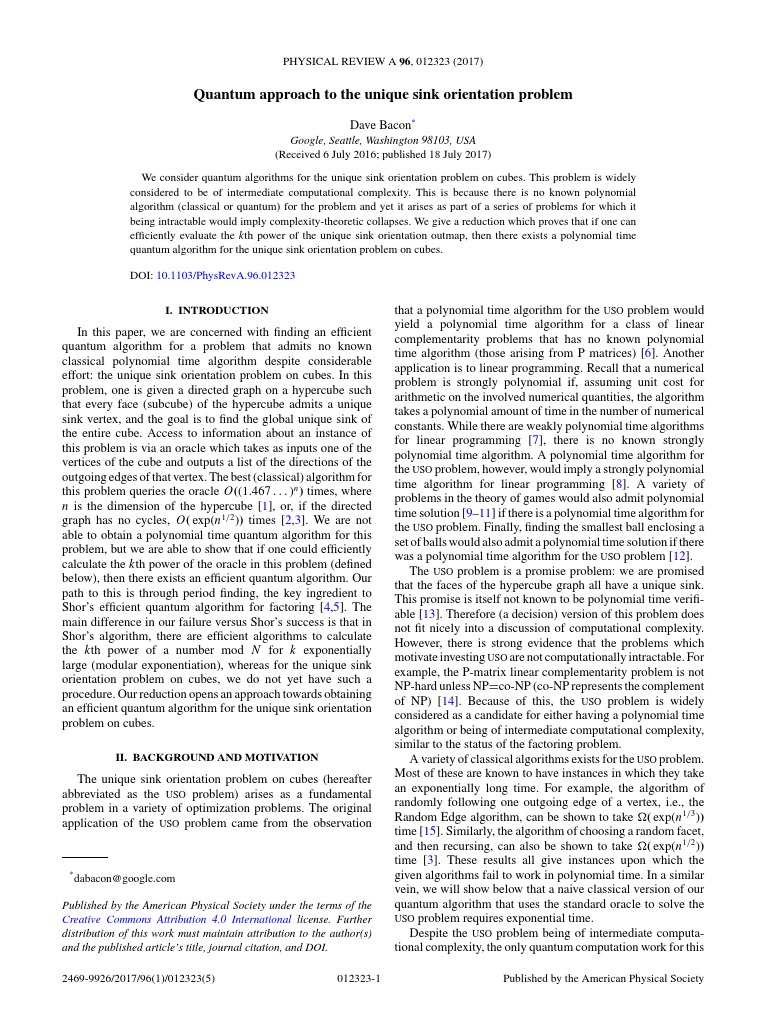 Quantum Computing Pdf Time Complexity Computational Complexity Theory