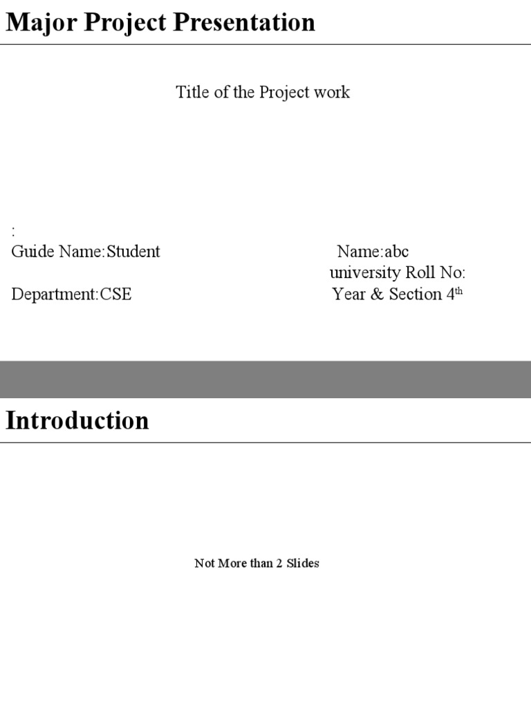 Major Project Presentation Guide | PDF | Career & Growth | Art