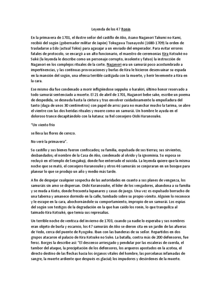 Leyenda de los 47 Ronin: Venganza Samurai | PDF | Guerreros japoneses ...