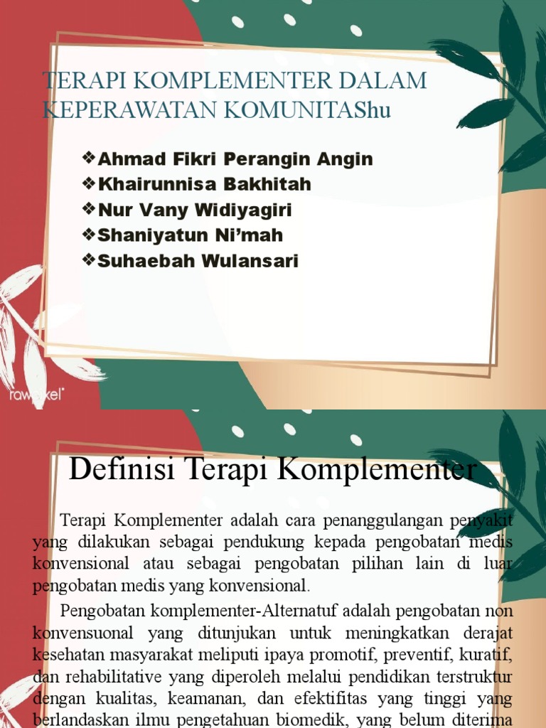 Kel. 8 Terapi Komplementer Dalam Keperawatan Komunitas | PDF