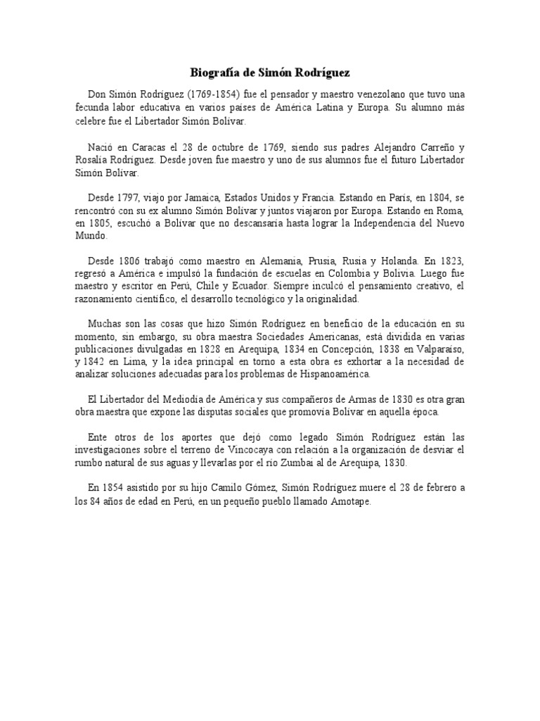 Don Simón Rodríguez | PDF